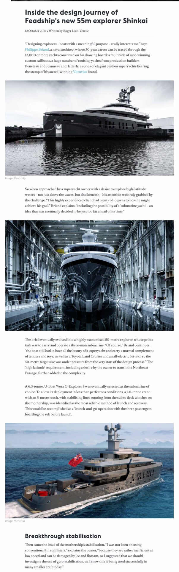 Boat International - The Design Journey of Shinkai - Vitruvius Yachts ...